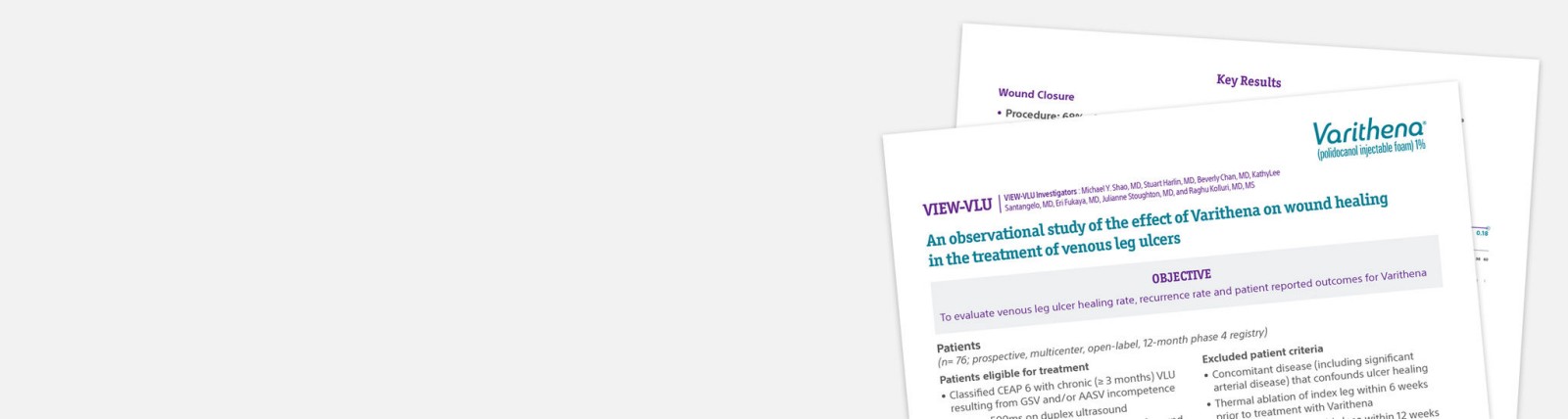 Venous Leg Ulcers: Key Findings from VIEW-VLU | Varithena™